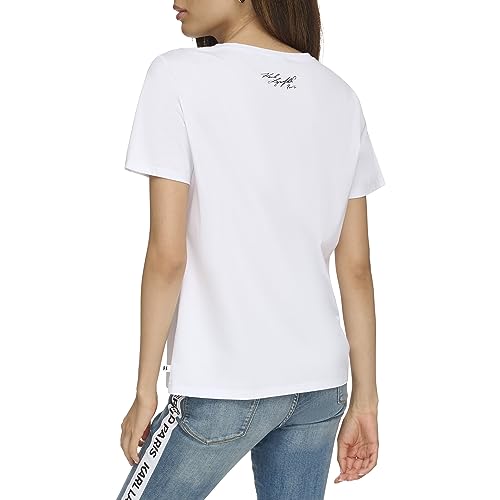 Karl Lagerfeld Paris Women's Logo T-Shirt, White
