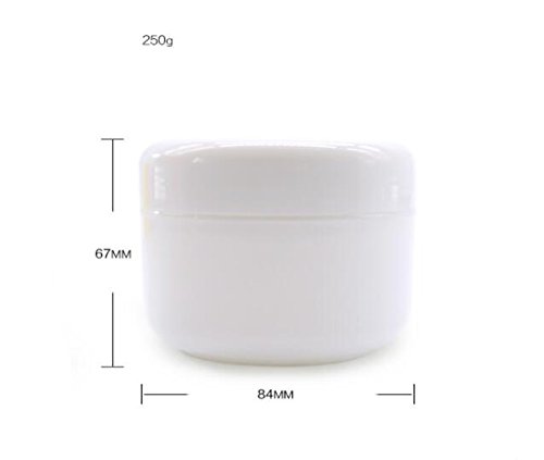 8 Oz (250g) White Plastic Jar with Dome Lid Refillable Make-up Cosmetic Jars Empty Face Cream Lip Balm Lotion Storage Container Pot Case Holder (Pack of 6)