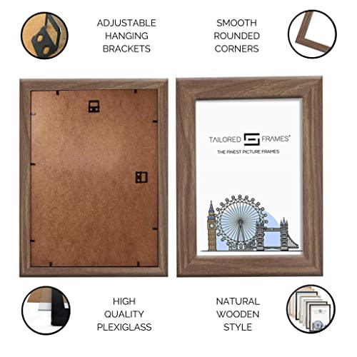 Tailored Frames Seattle Walnut Square Design 50 x 40cm Single Picture Frames | Wall Hanging Type | Photo Frame Without Mount