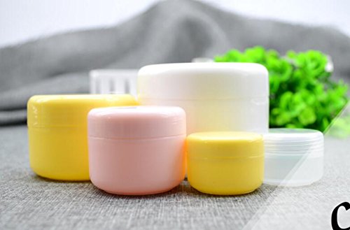 8 Oz (250g) White Plastic Jar with Dome Lid Refillable Make-up Cosmetic Jars Empty Face Cream Lip Balm Lotion Storage Container Pot Case Holder (Pack of 6)