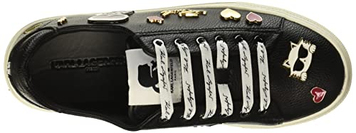 Karl Lagerfeld Paris Cate Shoes – Sneakers for Women with Iconic KLP Pins, Black, 8
