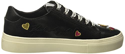 Karl Lagerfeld Paris Cate Shoes – Sneakers for Women with Iconic KLP Pins, Black, 8