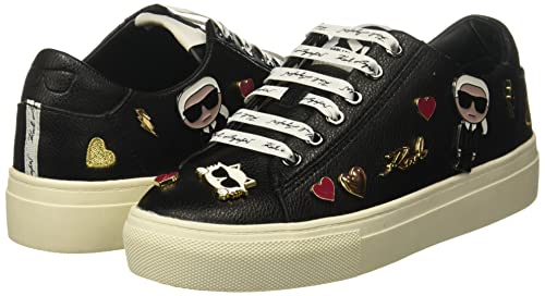 Karl Lagerfeld Paris Cate Shoes – Sneakers for Women with Iconic KLP Pins, Black, 8