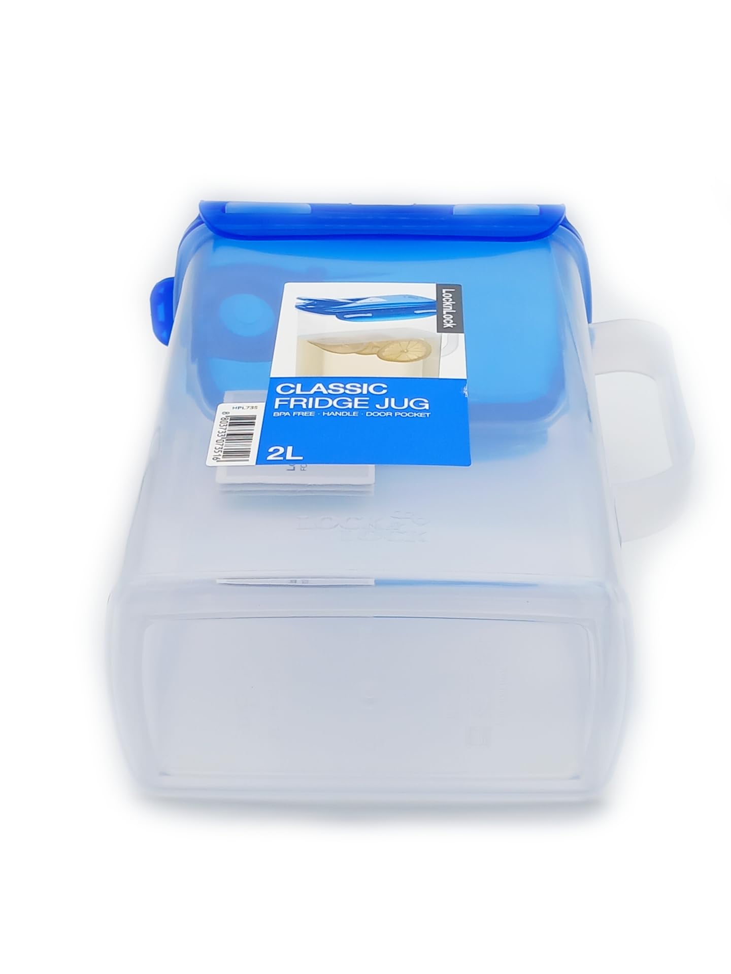 LOCK&LOCK Lock & Lock Aqua Fridge Door Flip Top Lid, 2 litres, Semitransparent Water Jug, 8.5-cup, Transparent