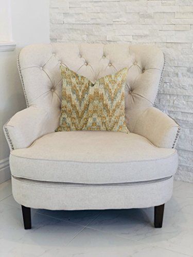 Plutus Brands Designer Ripple Double Sided Luxury Throw Pillow, 20" x 20", Brown/Blue/Beige