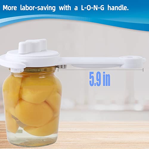 Jar Opener, Jar & Bottle Opener for Weak Hands Seniors with Arthritis Lid Opener Cap Opener Grip Opener | Labor-saving | Multifunctional | Adjustable | Handheld (Pure White)