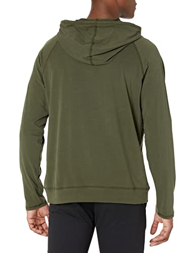 Karl Lagerfeld Paris Men's Soft Solid Raglan Hoodie, Forest, Medium
