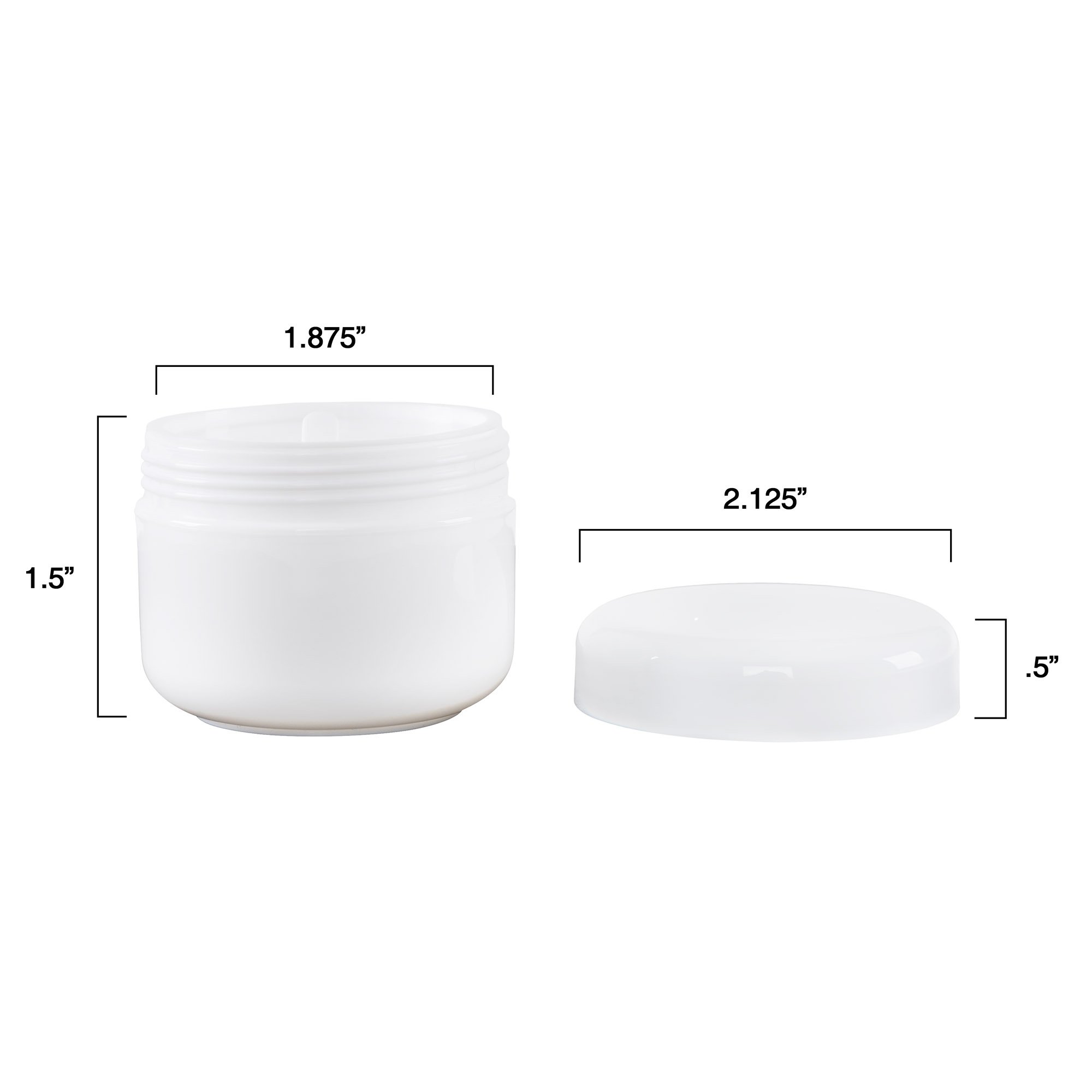 Stalwart 75-STO2003 White 2 Ounce Plastic Jar Containers
