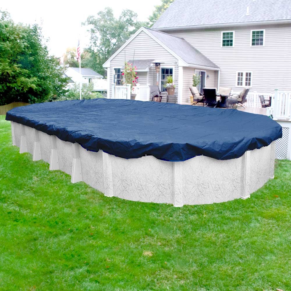 Pool Mate 471224-4-PM Commercial-Grade Rip-Shield Winter Oval Above-Ground Cover, 12 x 24-ft. Pool, Dazzling Blue