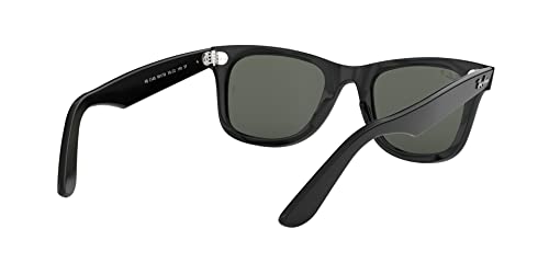 Ray-Ban Unisex-Adult Rectangular Sunglasses Black Frame Green Lens Medium