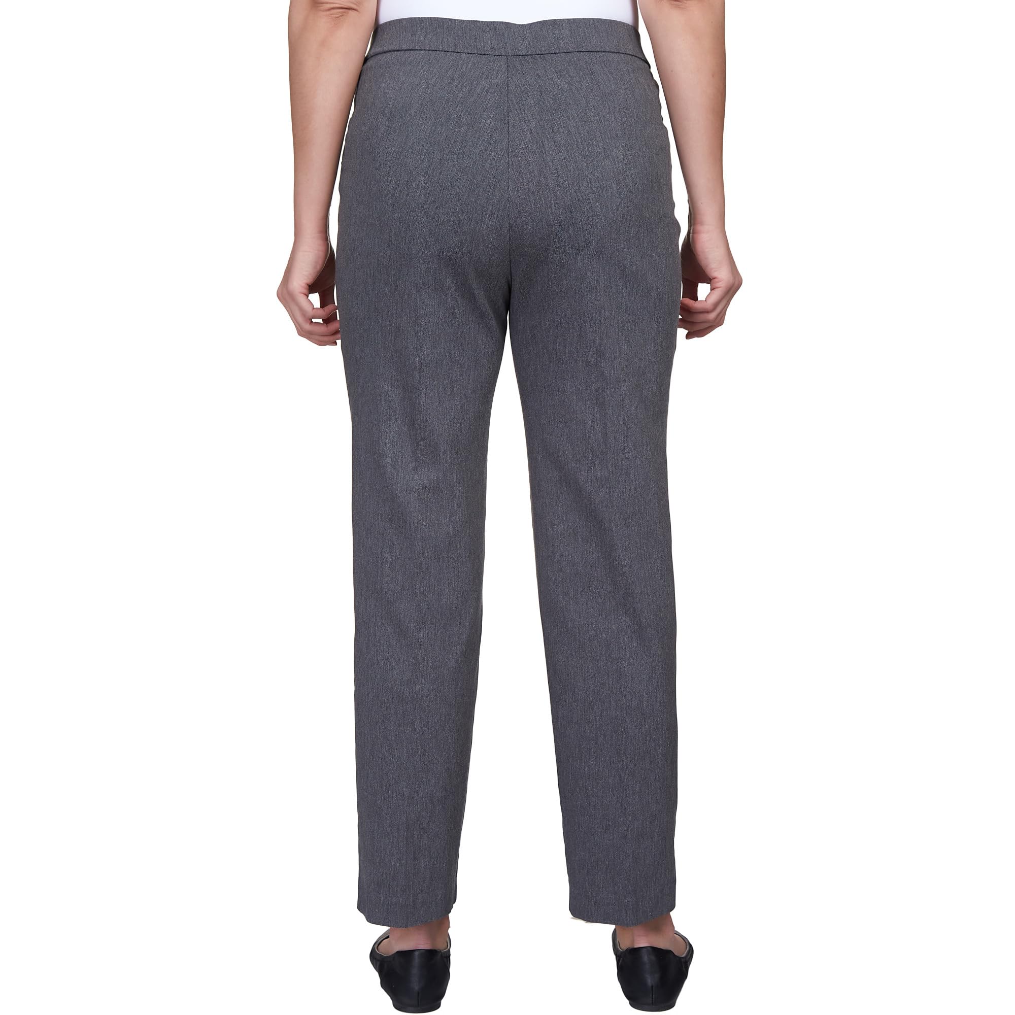 Alfred Dunner Women's Allure Slimming Missy Stretch Pants-Modern Fit, Grey, 10