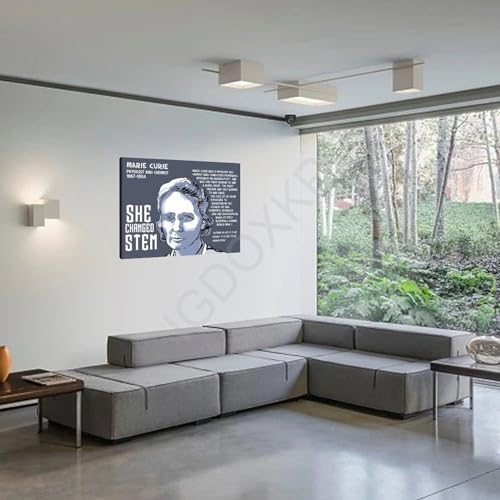 Famous Physicist Marie Curie Portrait Art Poster Canvas Poster Bedroom Decor Office Room Decor Gift Frame-style 20x16inch(50x40cm)