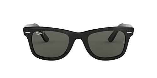 Ray-Ban Unisex-Adult Rectangular Sunglasses Black Frame Green Lens Medium
