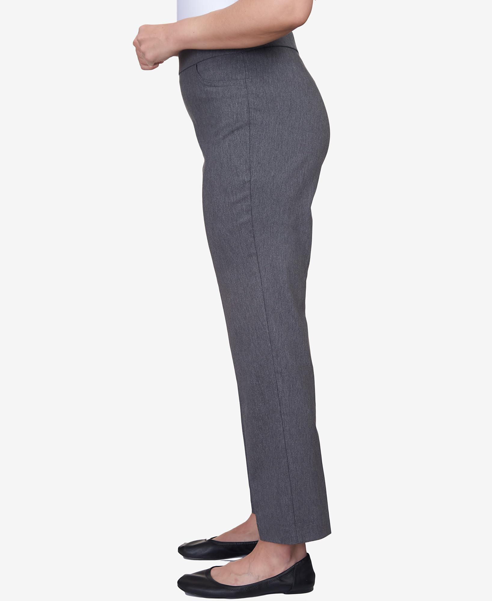 Alfred Dunner Women's Allure Slimming Missy Stretch Pants-Modern Fit, Grey, 10