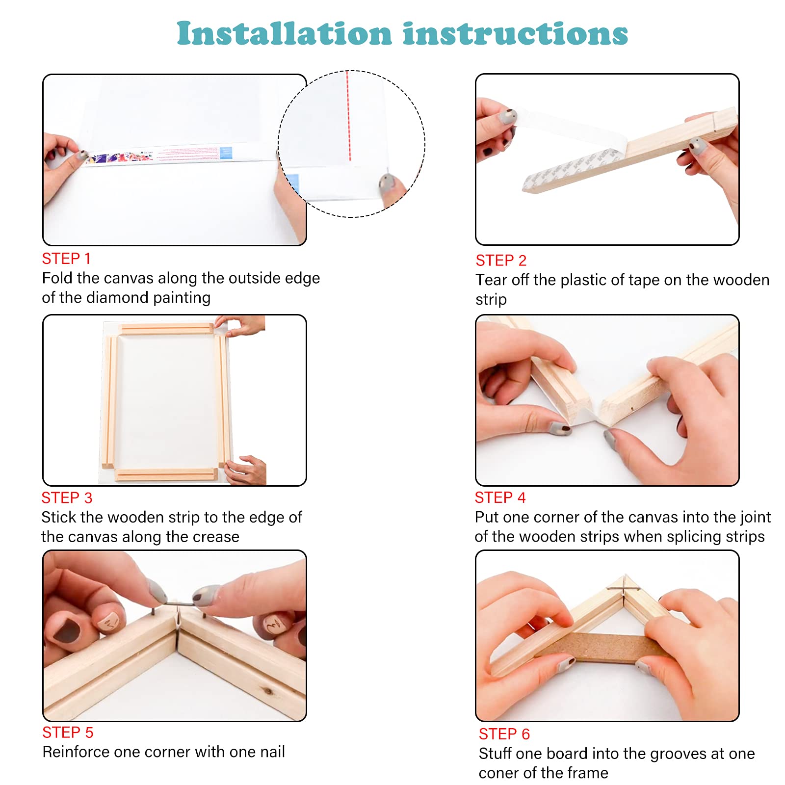 YOKSAS Canvas Stretcher Frames for 35 x 45cm Diamond Art - 30 x 40cm Wood Canvas Stretcher Bars - 11.8 x 15.7 inches Canvas Frames Assembly Kit