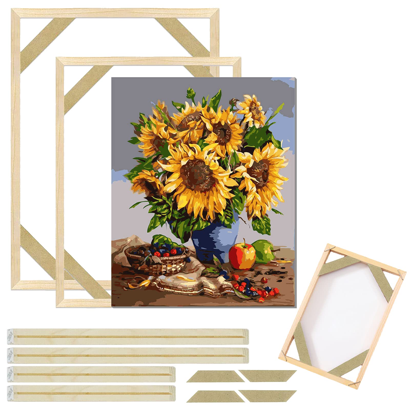 YOKSAS Canvas Stretcher Frames for 35 x 45cm Diamond Art - 30 x 40cm Wood Canvas Stretcher Bars - 11.8 x 15.7 inches Canvas Frames Assembly Kit