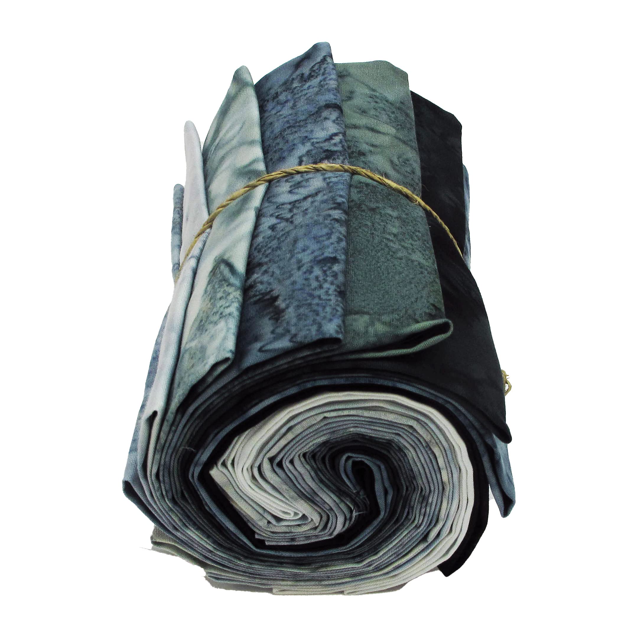 Hoffman California Hoffman Batik 1895 Watercolor Fat Quarter Bundle 12pcs, Gray Yard
