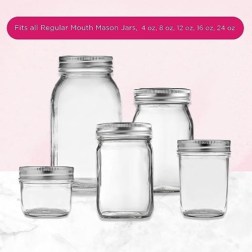 Kate Aspen Mason Jar Lids, Solid Canning Lids (Set of 12), Party Favors, Fits 8 oz, 12 oz and 16 oz Mason Jars