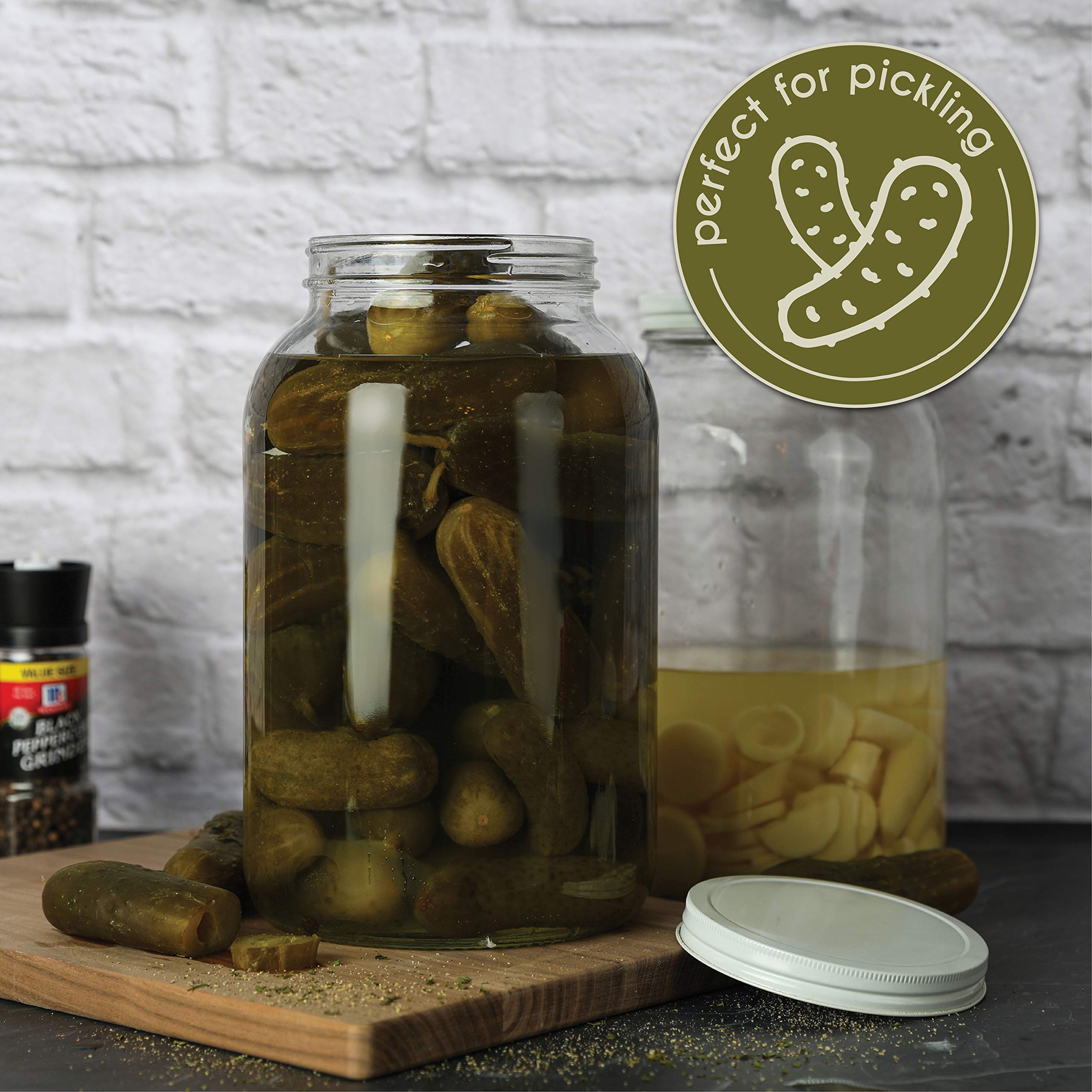 2 Pack of Lids for Kitchentoolz 1 Gallon & Half Gallon Glass Jar (only for kitchentoolz jars - will not fit other brands) - 110-400 size