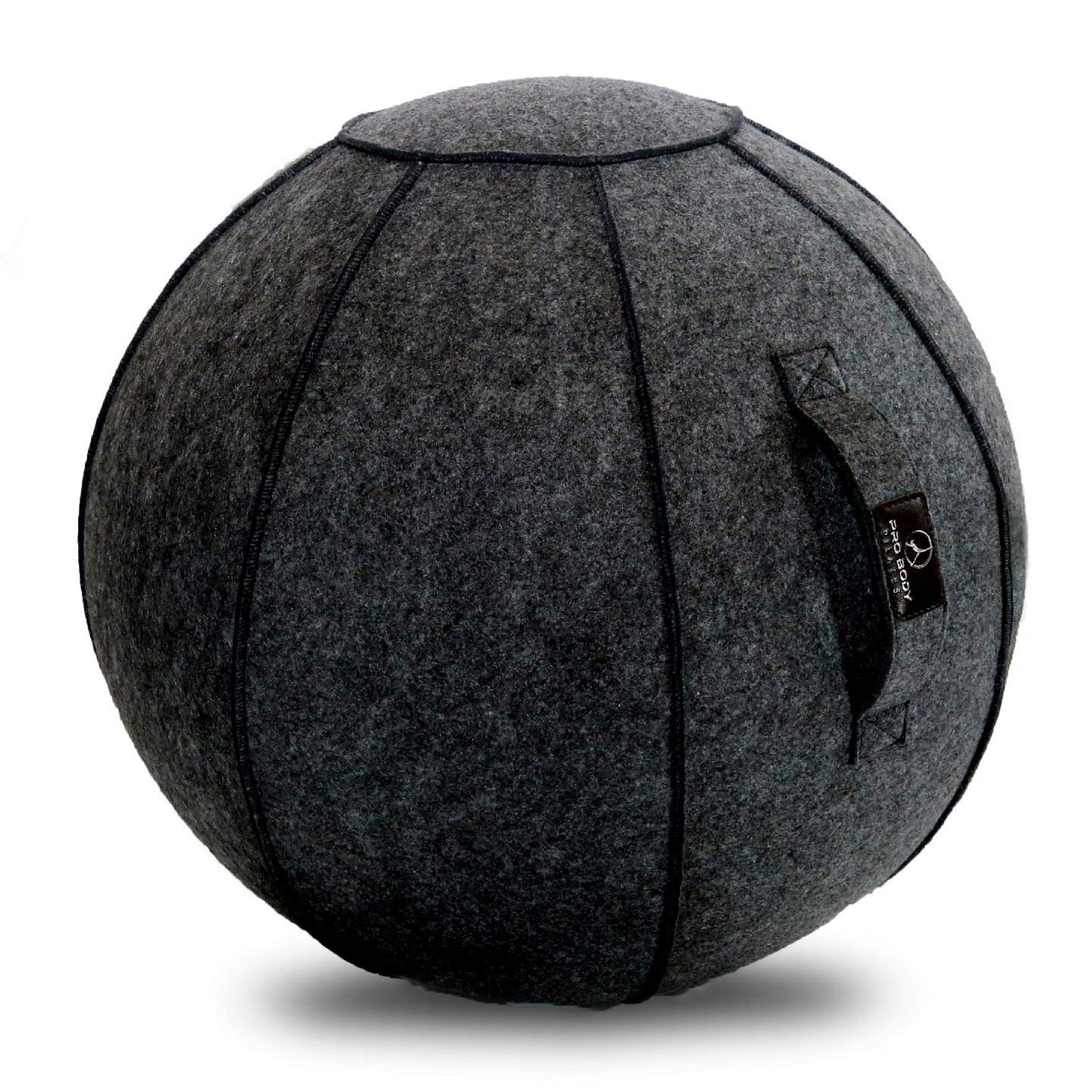ProBody Pilates Yoga Ball Chair - Exercise Ball Chair for Office Desk with Cover for Posture Support (Charcoal, 24 in)