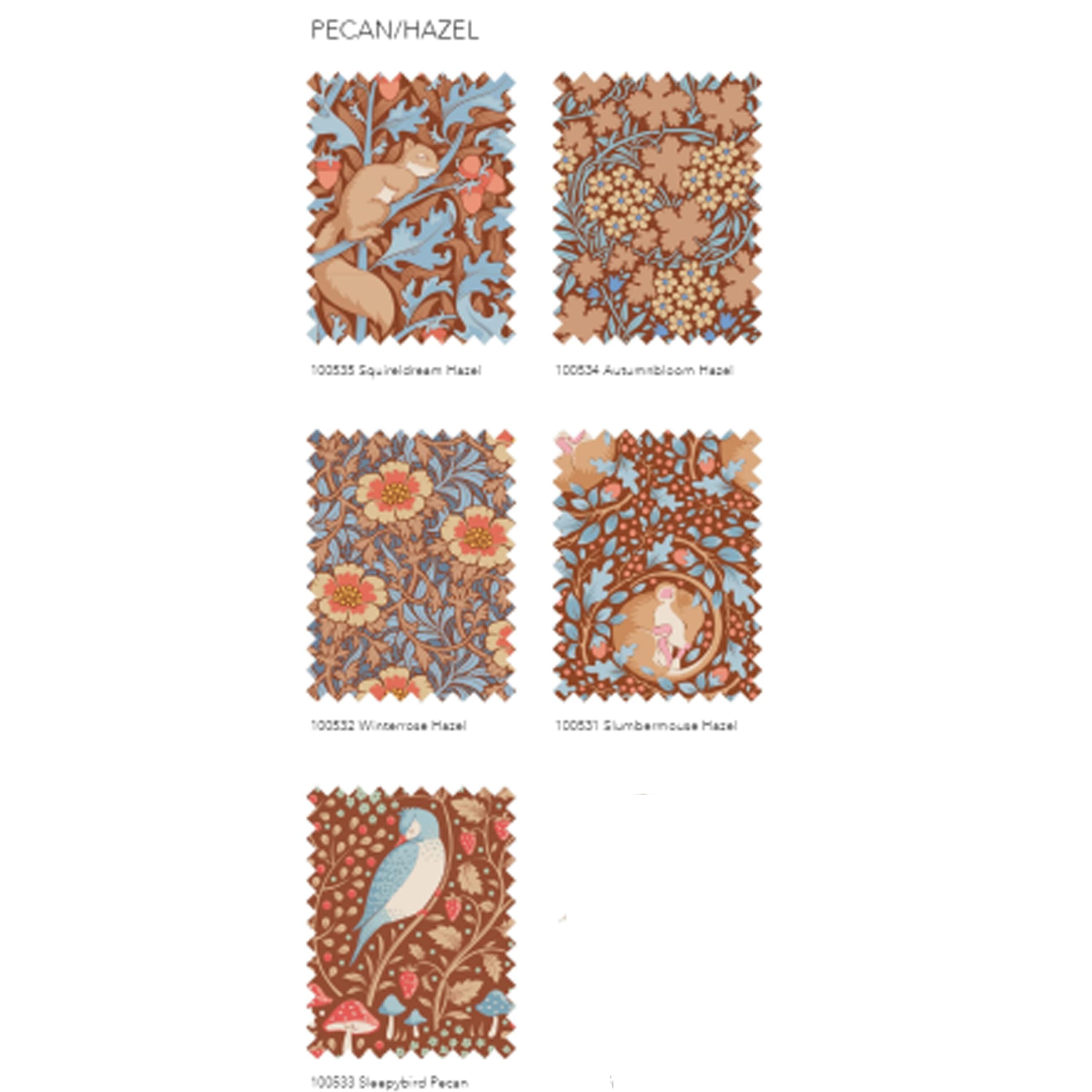 Tilda Hibernation Pecan Hazel 5 Fat Quarter Bundle by Tone Finnanger for Tilda Fabrics TIL300171