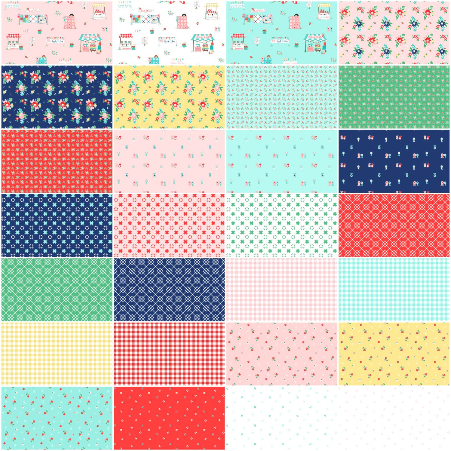 Riley Blake Designs Riley Blake Quilt Fair Fat Quarter Bundles 28Pcs, Multi