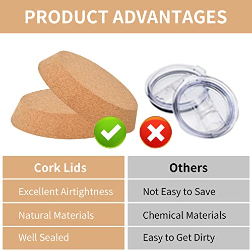 4 Pack Large Corks Lids 3.8-4.5 Inch Wood Jar Cork Lids Canning Lids Cork Bottle Lids Cork Lids Only for Kitchen Wedding Favor DIY Gift Baby Shower Canning Jars