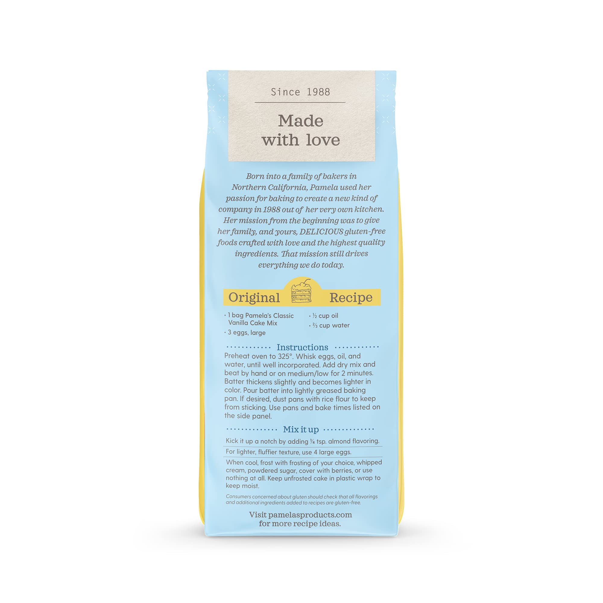 Pamela's Products - Vanilla Cake - Mix - Case of 6 - 21 oz.