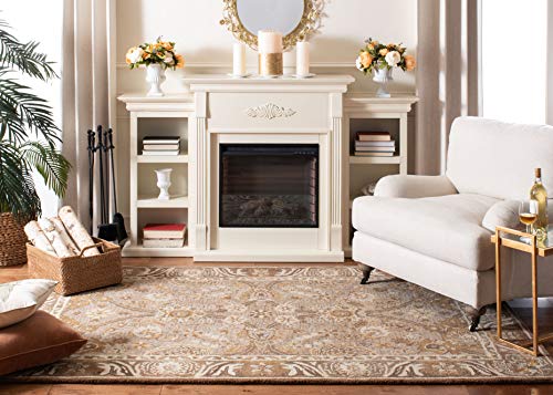 SAFAVIEH Anatolia Collection 8' x 10' Dark Grey / Brown AN558A Handmade Traditional Oriental Premium Wool Area Rug