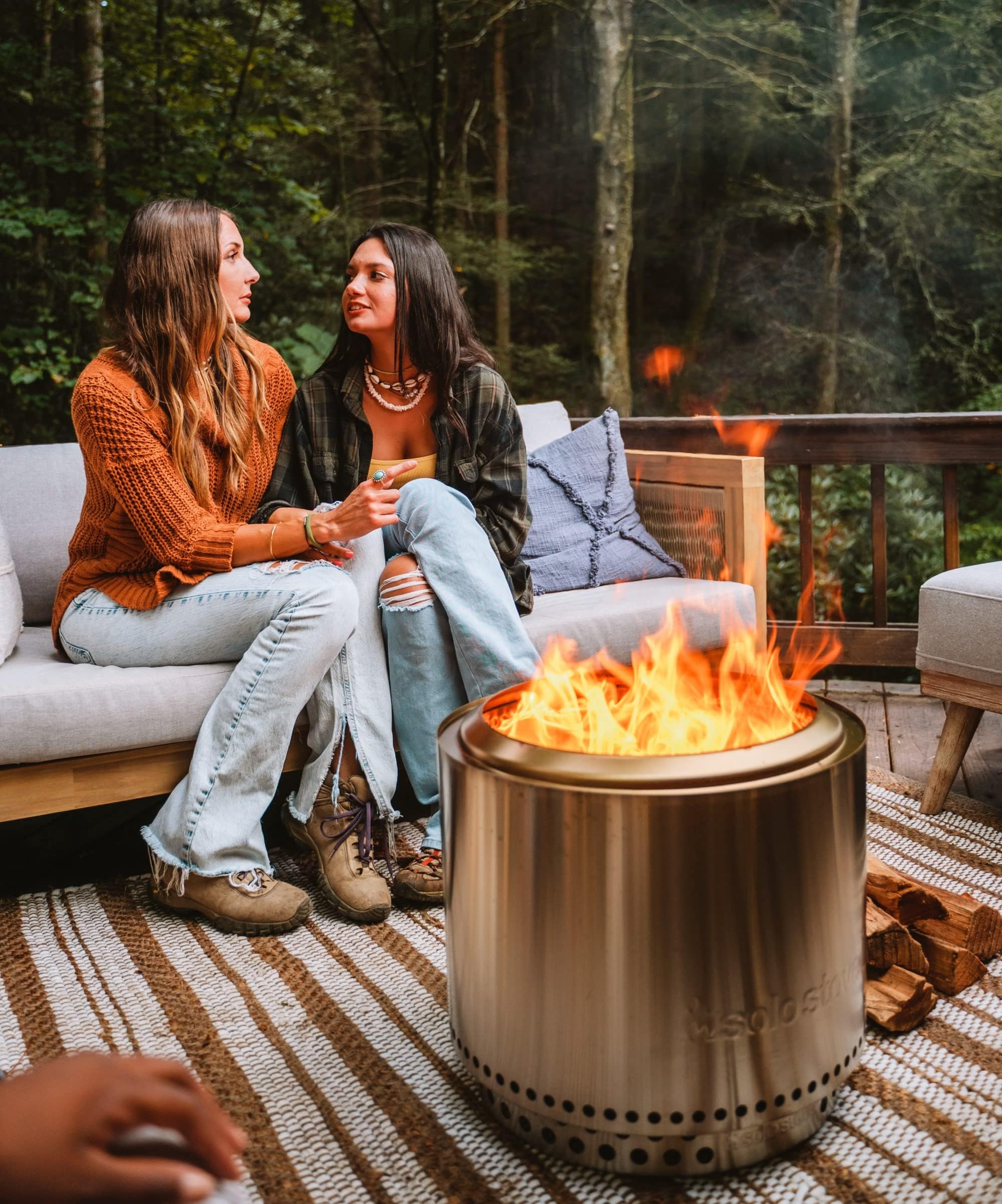 Solo Stove Bonfire Essential Bundle 2.0 | Incl. Smokeless Fire Pit, Stand, Lid, Camping Accessories, Portable for Wood Burning, Removable Ash Pan, Stainless Steel, H: 16.75in x Dia: 19.5in, 21.75lbs