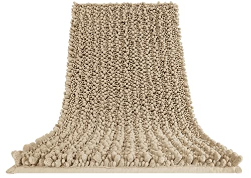 Yimobra Original Luxury Shaggy Bath Mat, 44.1 X 24 Inches, Super Absorbent Water, Non-Slip, Machine-Washable, Soft and Cozy, Thick Modern for Bathroom Bedroom, Camel