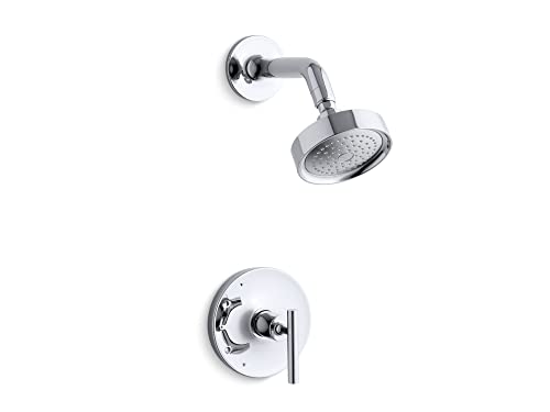 KOHLER TS14422-4-CP Purist 2.5 gpm Showerhead with Rite-Temp Shower Trim with Lever Handle, Polished Chrome