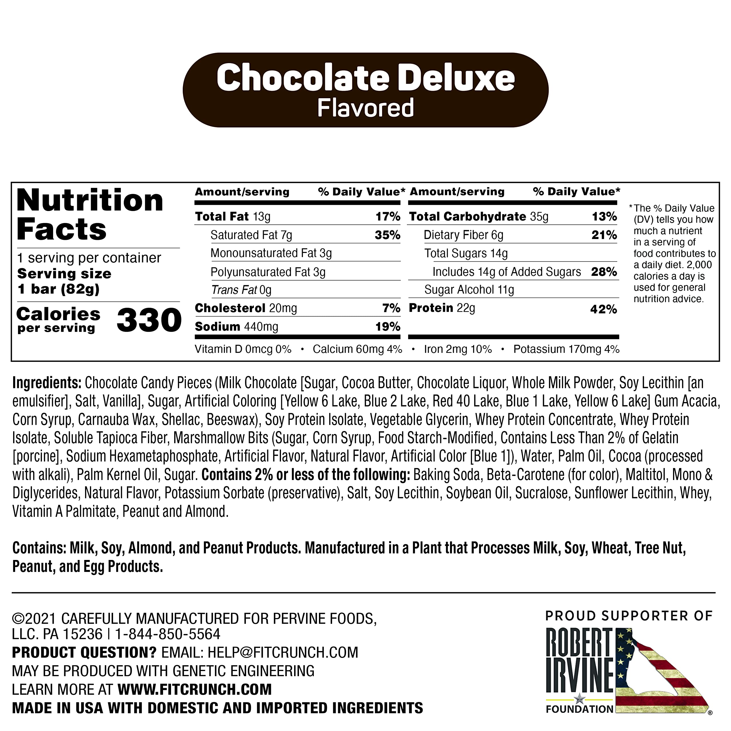 FITCRUNCH Loaded Cookie Protein Bar, High Protein, Gluten Free, Protein Snack (12 Cookie Bars, Chocolate Deluxe)