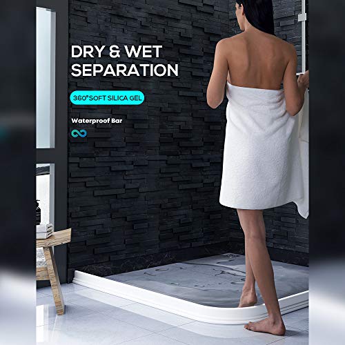 Hi-Na 3ft/5ft/6ft/8ft10ft Collapsible Shower Threshold Water Dam Watei Barrier for Shower and Water Stopper Keeps Water Inside Water Threshold for Wet and Dry Separation (8ft)