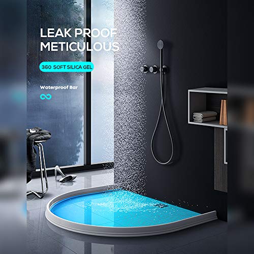 Hi-Na 3ft/5ft/6ft/8ft10ft Collapsible Shower Threshold Water Dam Watei Barrier for Shower and Water Stopper Keeps Water Inside Water Threshold for Wet and Dry Separation (8ft)