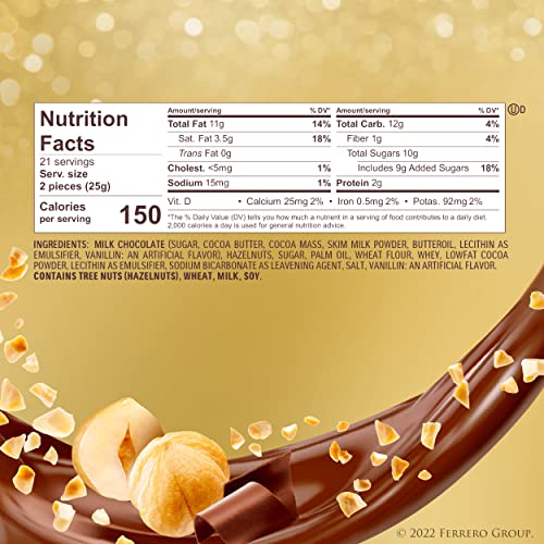 Ferrero Rocher Premium Gourmet Milk Chocolate Hazelnut, Individually Wrapped Candy for Gifting, A Great Easter Gift, 42 Count