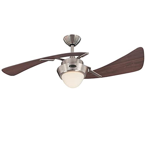 Westinghouse Lighting Indoor Ceiling Fan with Lights and Remote Control, Harmony 48 Inch Fan for Bedroom Home Living Décor, Wholesale Home Cloth Included, Brushed Nickel Finish(72311-Kit)