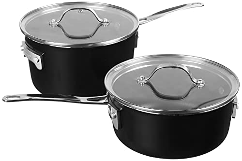 Gotham Steel STACKMASTER Pots Stackable 10 Piece Cookware Set Ultra Nonstick Cast Texture Coating Includes Fry Pans, Black