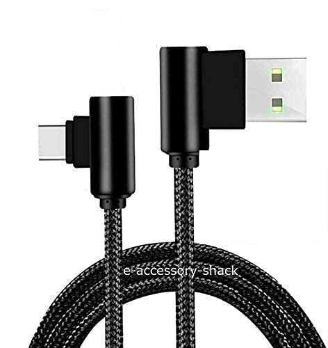 3 Pack 10FT 90 Degree Right Angle Braided Type USB C Fast Charging Cable Charger Power Cord Rapid Charge 3.0 for Samsung Galaxy S25 S24 S23 S22 S21 S20 S10 Plus Ultra A12 A13 A14 A15 A52 A53 A54 A55