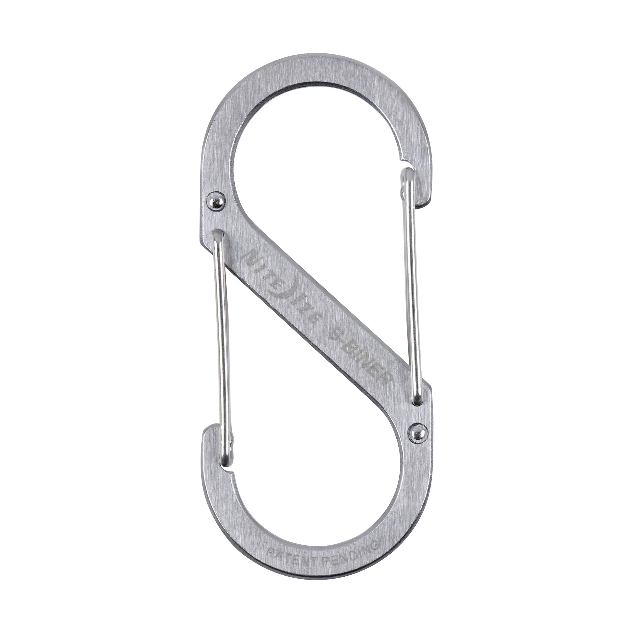 Nite Ize S-Biner Stainless Steel Dual Carabiner - Multi Purpose Dual Carabiner Clip - Great for Camping Supplies & Hiking Essentials - Secure Key Holder - Size 4, Black/Stainless Steel (3 Pack)