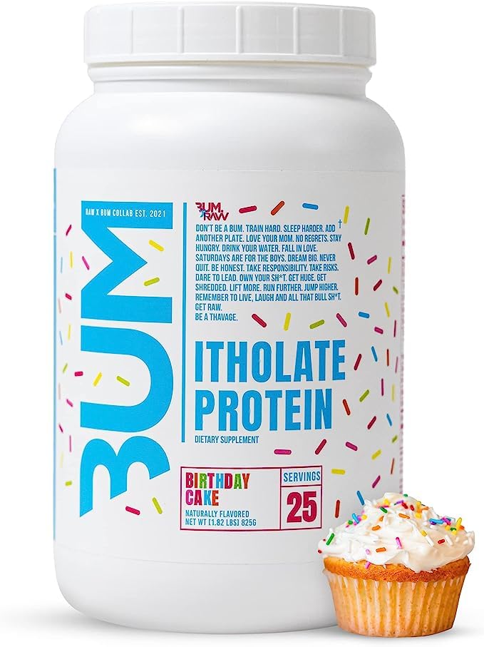 RAW Whey Isolate Protein Powder, Birthday Cake (CBUM Itholate Protein) - 100% Grass-Fed Sports Nutrition Powder for Muscle Growth & Recovery - Low-Fat, Low Carb - 25 Servings