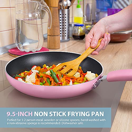 SHINEURI Frying Pans 6 Pieces Nonstick Cookware Set 9.5β and 11β Frying Pan Skillet Pan and Wok with Lid Ceramic Cookware Set