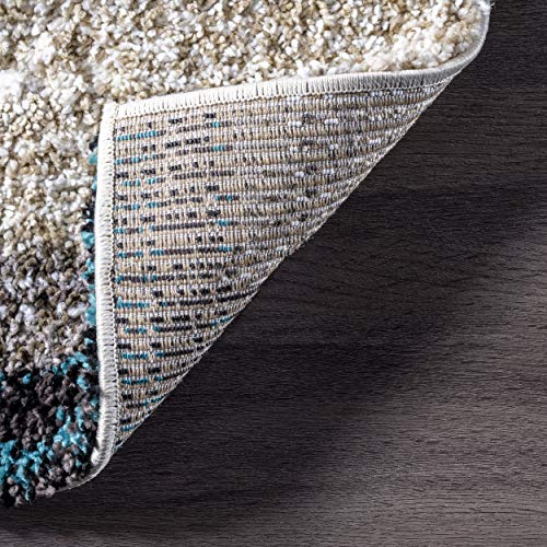 nuLOOM Drey Striped Shag Area Rug, 5' x 8', Blue Multi