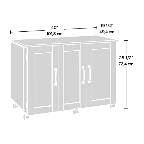 Sauder Miscellaneous Craft Cart, L: 39.29" x W: 19.49" x H: 28.54", Soft White finish