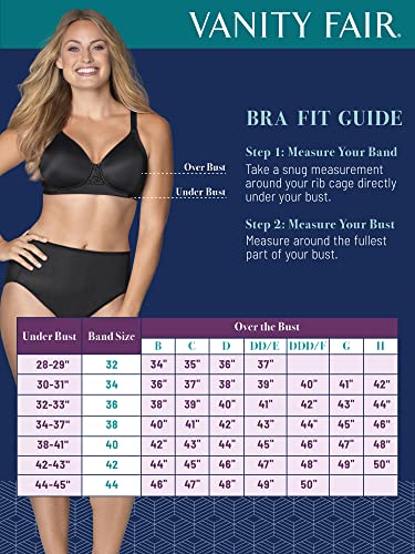 Vanity Fair womens Full Figure Beauty Back Smoothing Bra, Wirefree - Beige, 38D US