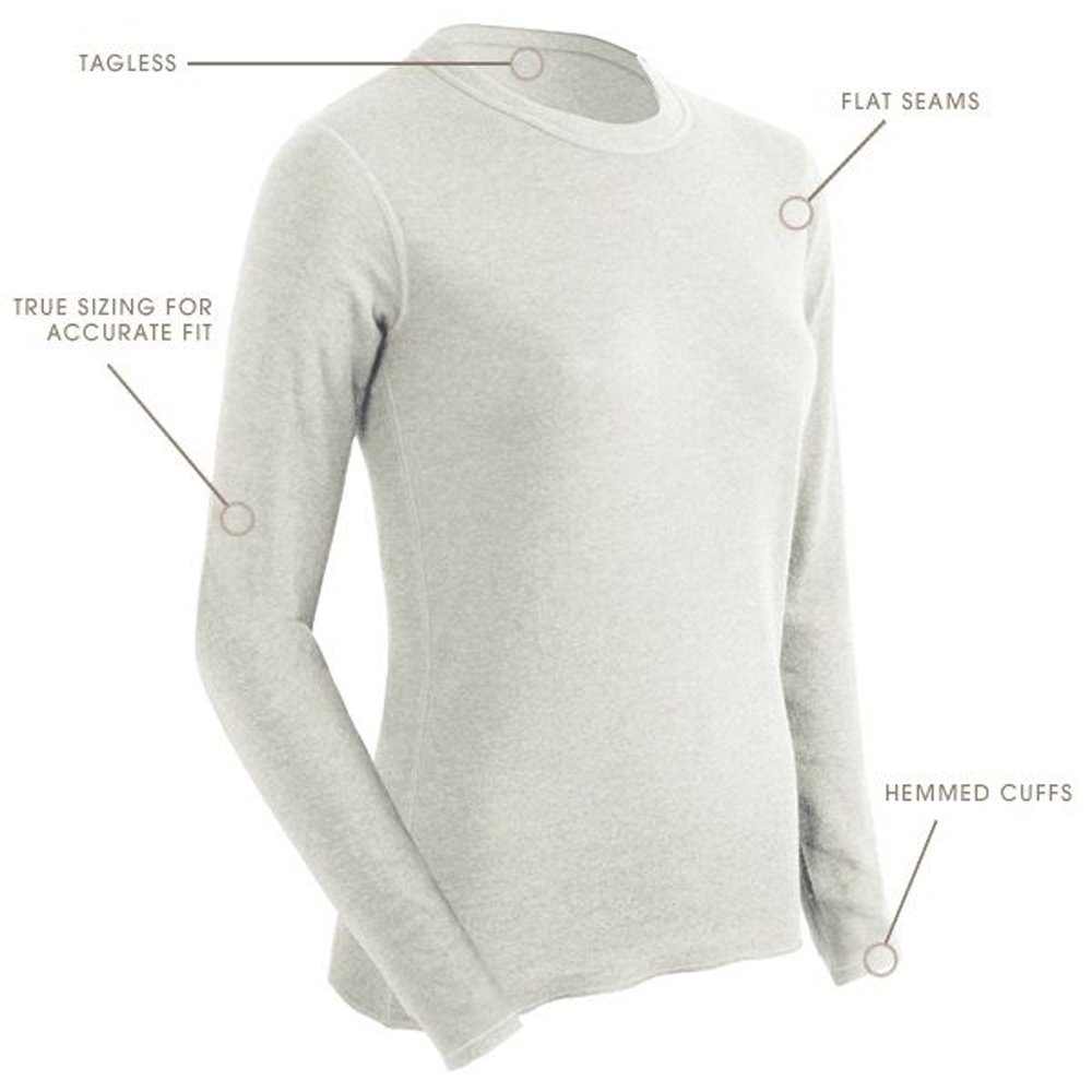 ColdPruf Women's Basic Dual Layer Long Sleeve Base Layer Top, Winter White, XX-Large