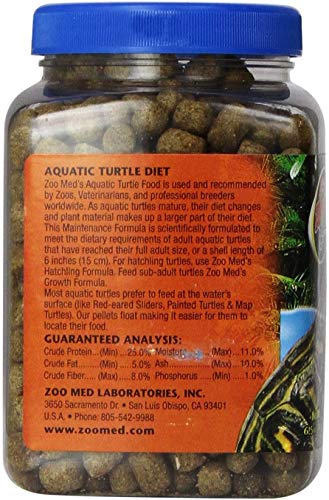 Zoo Med Natural Aquatic Turtle Food - Maintenance Formula (Pellets) 6.5 oz - Pack of 4