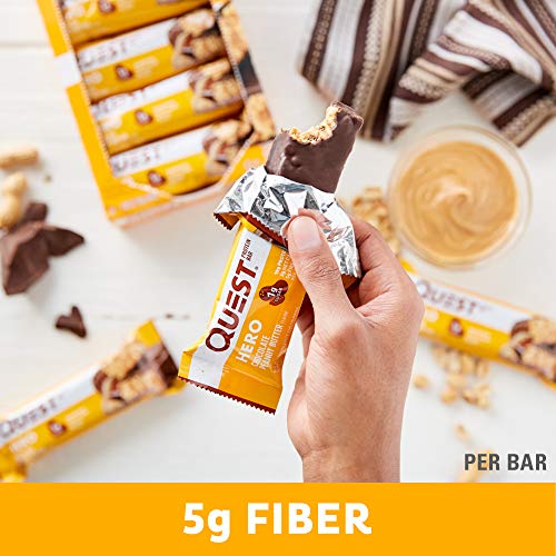 Chocolate Peanut Butter Hero Quest Nutrition Protein Bar, High Protein, Low Carb, Gluten free, 1.90 Ounce (Pack of 10)