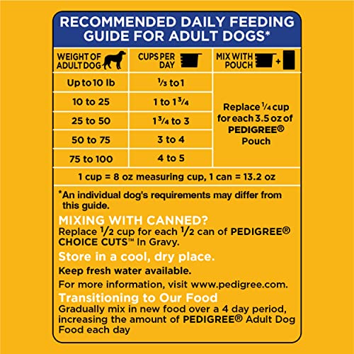 Pedigree Complete Nutrition Adult Dry Dog Food Roasted Chicken, Rice & Vegetable Flavor Dog Kibble, 30 lb. Bag