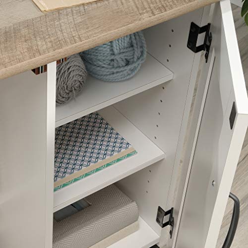 Sauder Miscellaneous Craft Cart, L: 39.29" x W: 19.49" x H: 28.54", Soft White finish